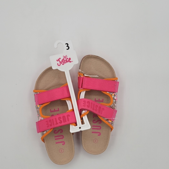 Justice | Shoes | Justice Glitter Girls Pink Footbed Sandals | Poshmark